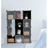 UBesGoo 12-Cube Shelves, Plastic Portable Closet Cubes Cabinet Wardrobe ...