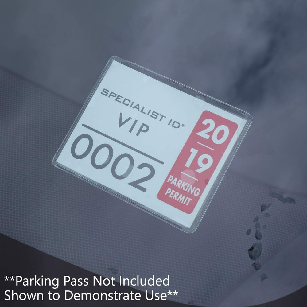 10 Pack - Parking Permit Holder for Car Windshield - Clear Adhesive ...