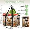 ADECORIVY Bunny Rabbit Flower Reusable Grocery Bags, Foldable Shopping ...
