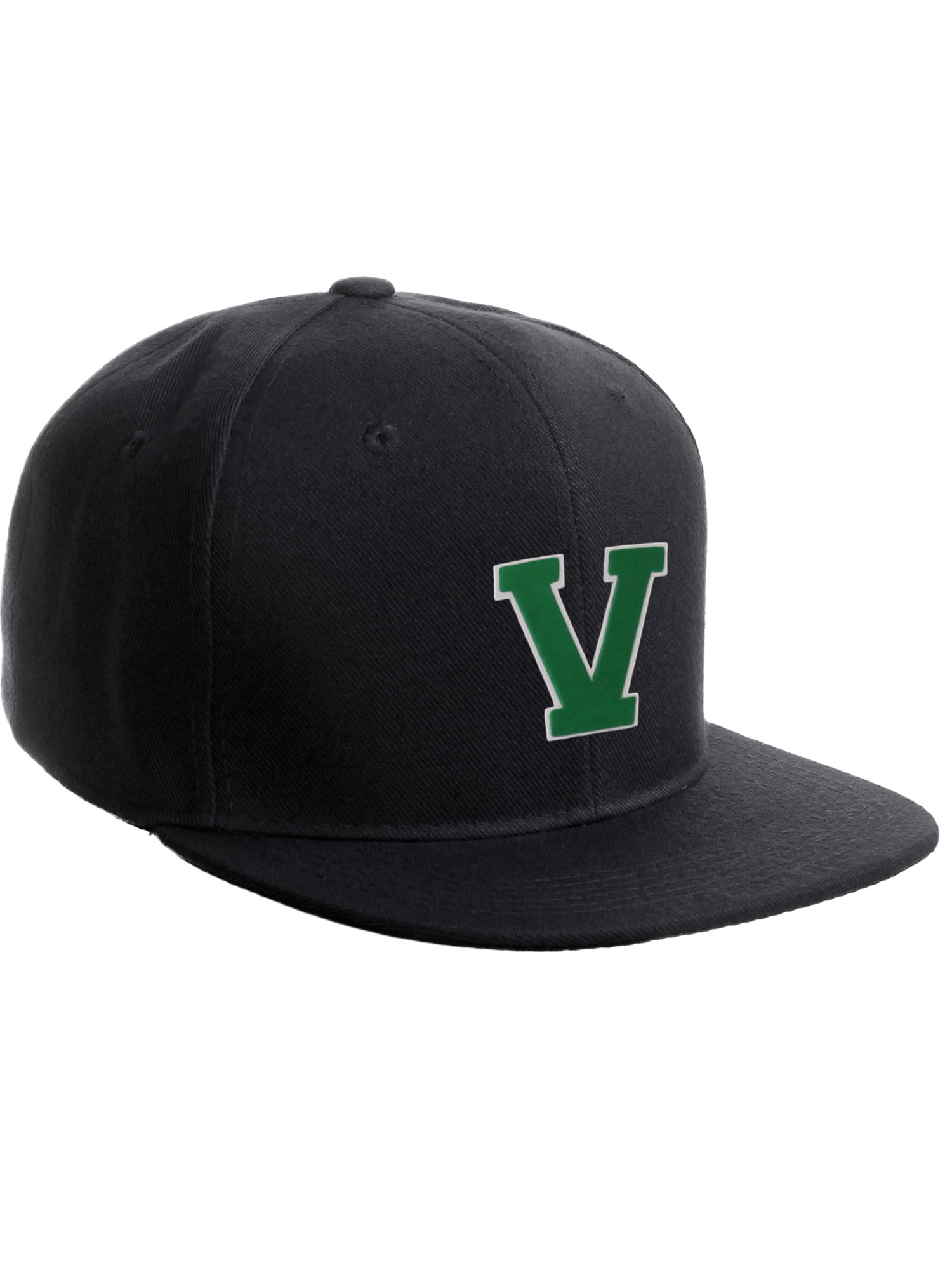 Classic Snapback Hat Custom A to Z Initial Raised Letters, Black Cap ...