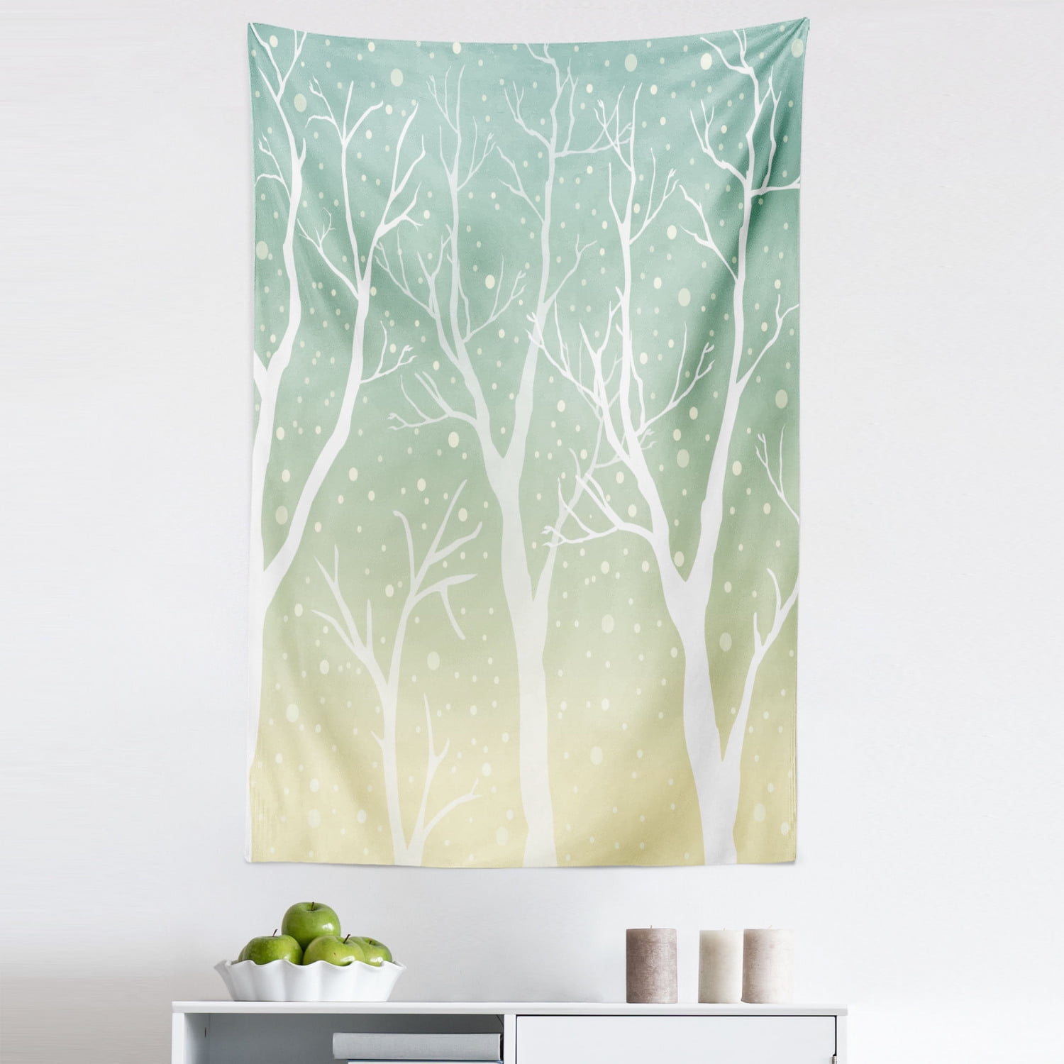 Oak Tree Tapestry, Bare Branches Botanical Foliage Nature Winter Season ...
