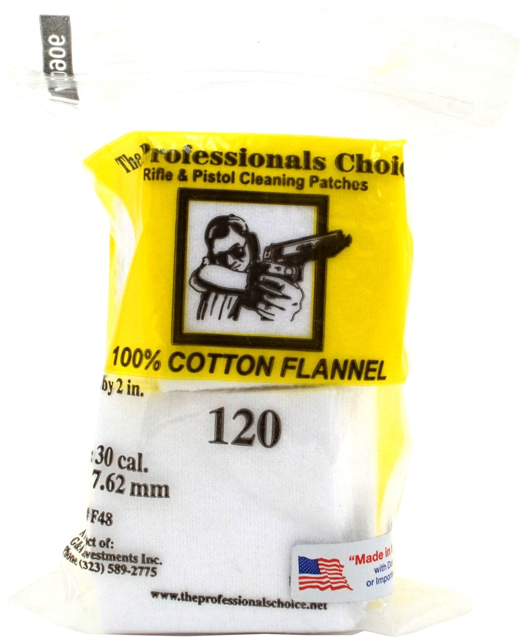 The Professionals Choice Square Flannel Cleaning Patches 30 Cal / 7 ...