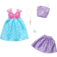 Barbie Fashion Doll Clothing Set, Satiny Party Dress with Ruffles and ...