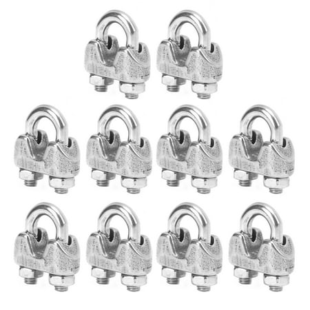 Domqga Wire Rope Cable Clip Clamp,10pcs M5 Stainless Steel U Bolt ...