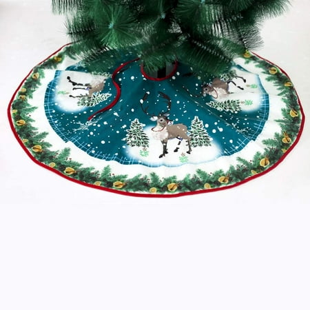90CM Christmas Tree Skirt Round Christmas Tree Mat Fabric Tree Stand ...