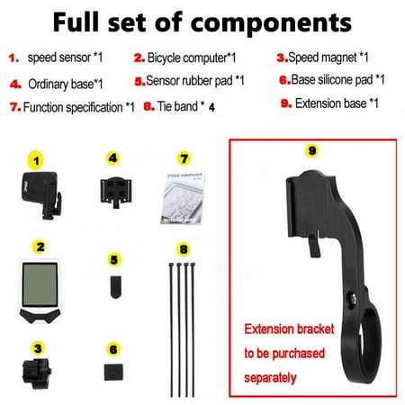 Wireless MTB Bike Computer 80cm Large-screen LED Code Meter ...