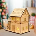 Hometravel Handmade Wooden Christmas Village, Light-Up Miniature House ...