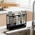 3-Compartment Dish Drying Rack for Kitchen, Carbon Steel Utensil Holder ...