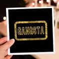 3drose, Gangsta Ink Stamp Styled Text Inside a Frame. Yellow on Black ...
