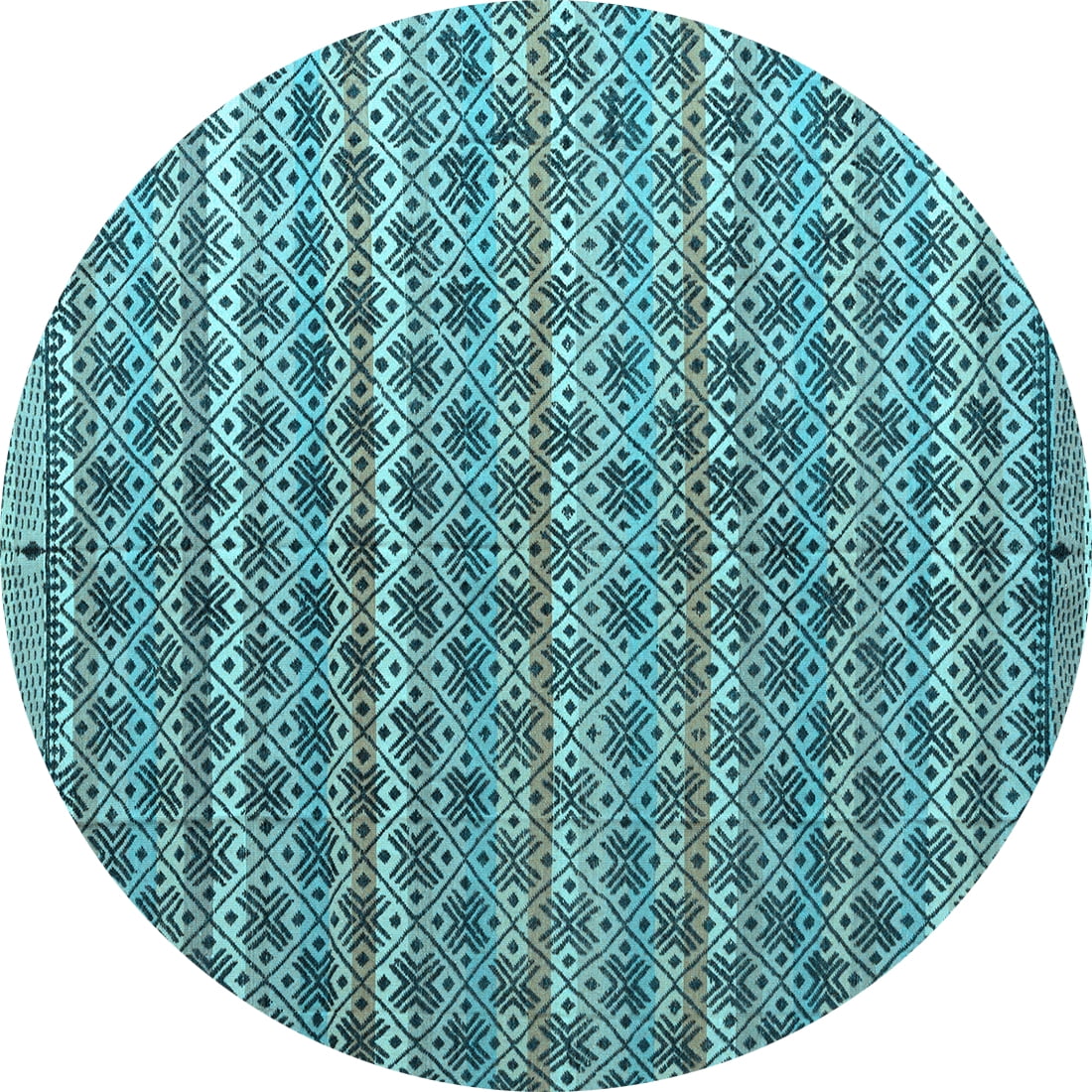 Ahgly Company Indoor Round Abstract Light Blue Modern Area Rugs, 3 ...