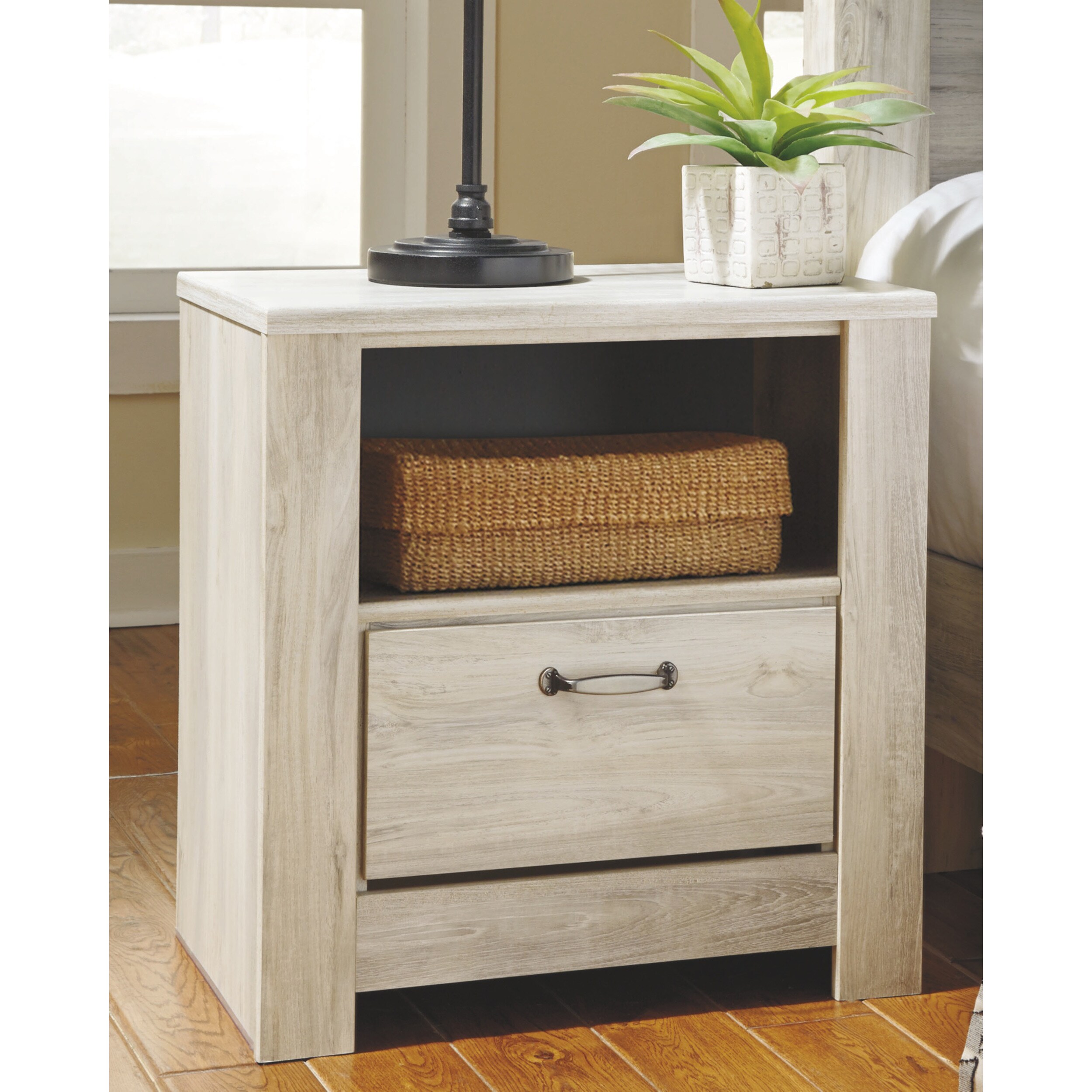 Signature Design by Ashley Bellaby Whitewash Nightstand - Walmart.com