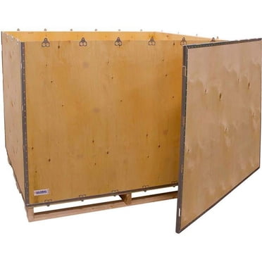 Global Industrial 6-Panel Shipping Crate with Lid & Pallet - 48 x 40 x ...