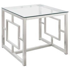 Coaster 720747-CO 1 Shelf Glass Top End Table, Chrome - Walmart.com