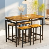 AWQM 5 Piece Bar Table Set, Kitchen Counter Height Table with 4 Stools ...