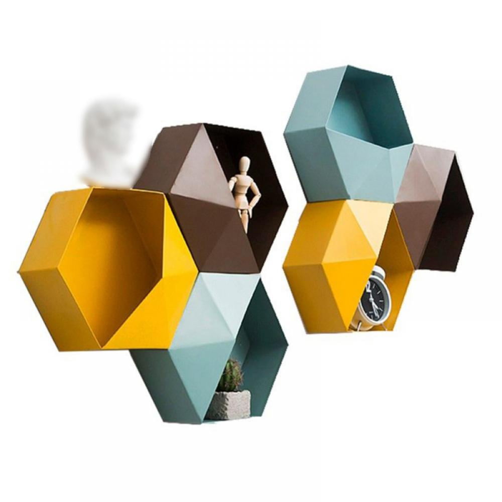 TINKER Creative Hexagonal Geometric Wall Mounted Racks, Simple Modern ...