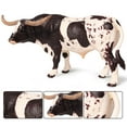 Plastic Longhorn Bull Cattle Animals Action Figures Static Cute Model ...