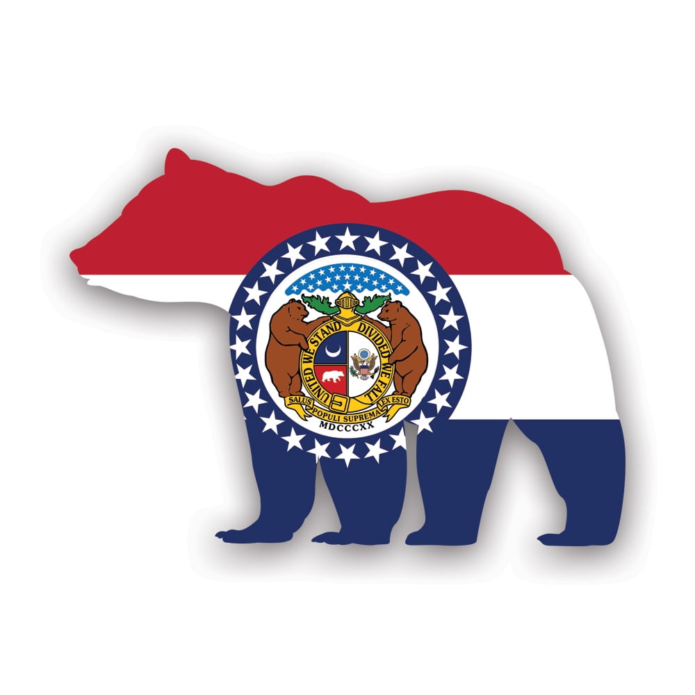 Missouri Bear Flag Sticker Decal - Self Adhesive Vinyl - Weatherproof ...