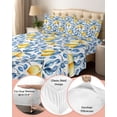 4 Piece Full Sheet Set Lemon Leaf Sheets Set for Full Size Bed ...