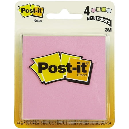 Post-It Notes, Assorted Colors 4 ea (Pack of 2) - Walmart.com
