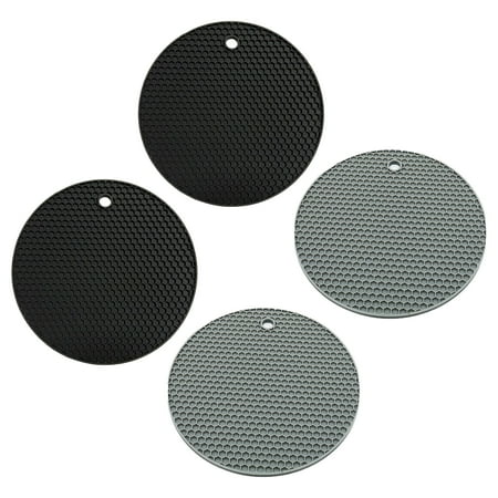 Cheers 4Pcs Coaster Mats Honeycomb Design Heat-Resistant Silicone Round ...