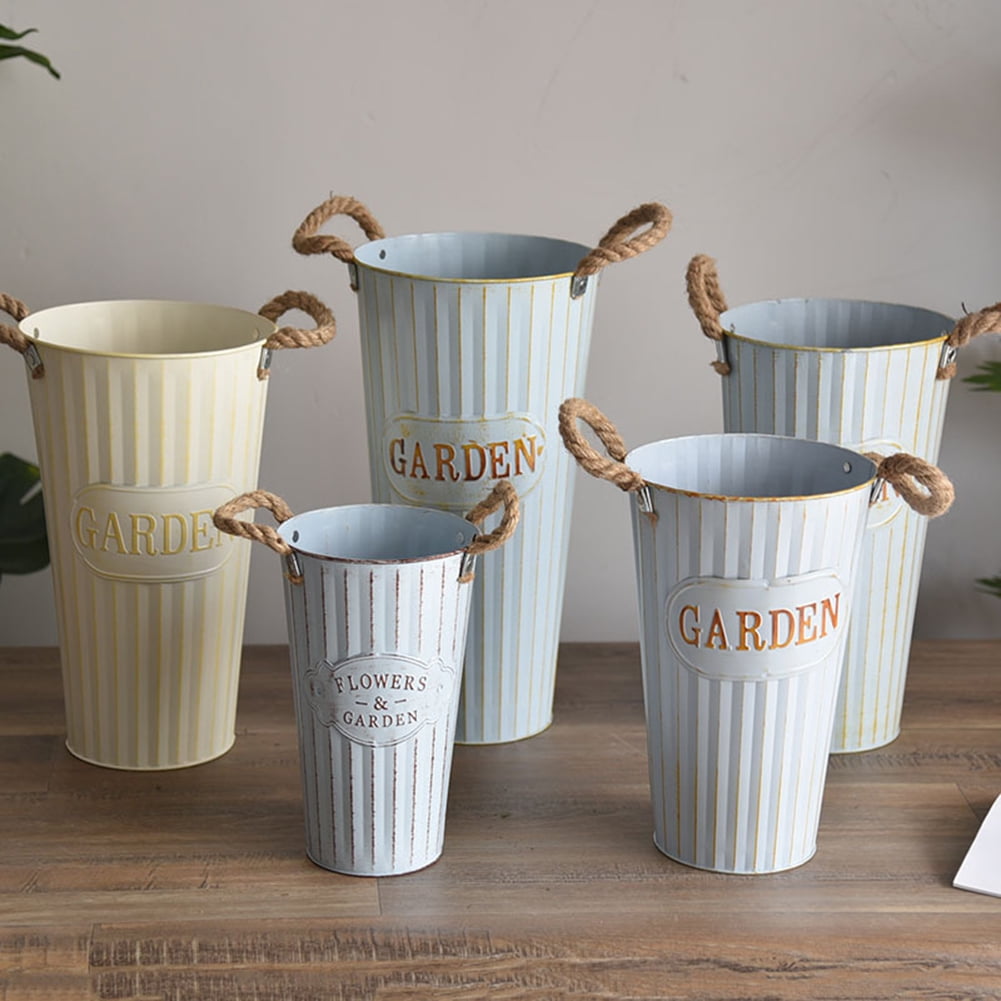 Click here for Neinkie Retro Galvanized Planters French Buckets W... prices