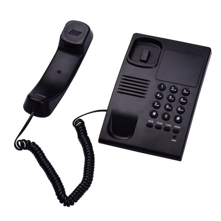 Yeacher Black Corded Phone Desk Landline Phone Wall Mountable Telephone ...