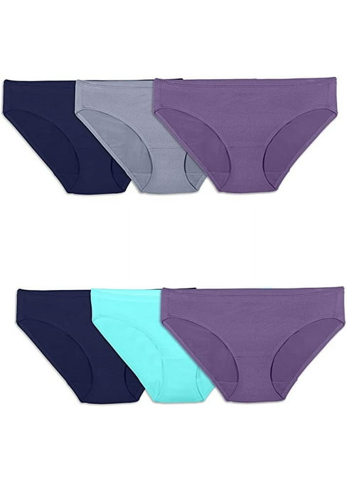 Fruit of the Loom Women's 5 Pack Microfiber Bikini Panties, Assorted, 5 ...