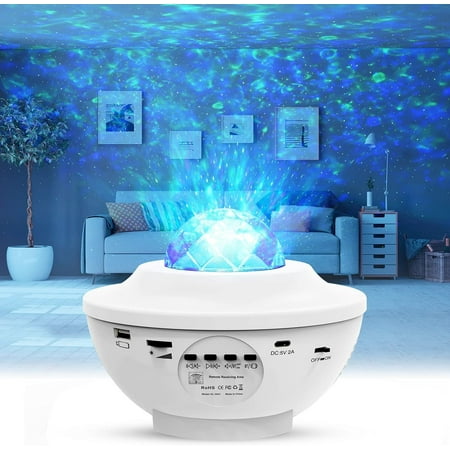 LED Starry Sky Projector, Rotating Water Wave Projector Light with ...