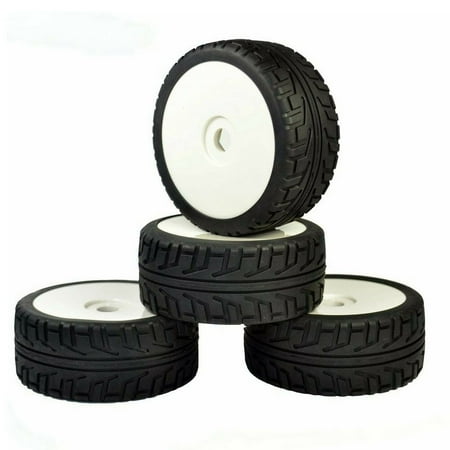 1/8 RC On road Buggy Rubber Tires Tyres & 17mm Hex Wheels Rims For HPI ...