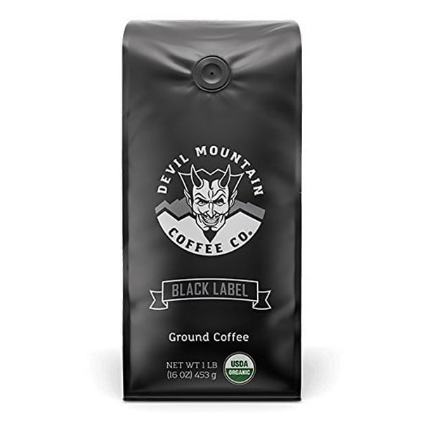 Black Label Devil Mountain, Dark Roast, Strong Ground Coffee, 16 Oz ...