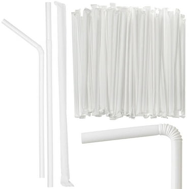 Sterex Flexi Straws, 400 Pieces Individually Wrapped Disposable Plastic ...