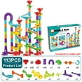 IFCOW 113PCS Marble Run Race Coaster Set, Construction Building Blocks ...