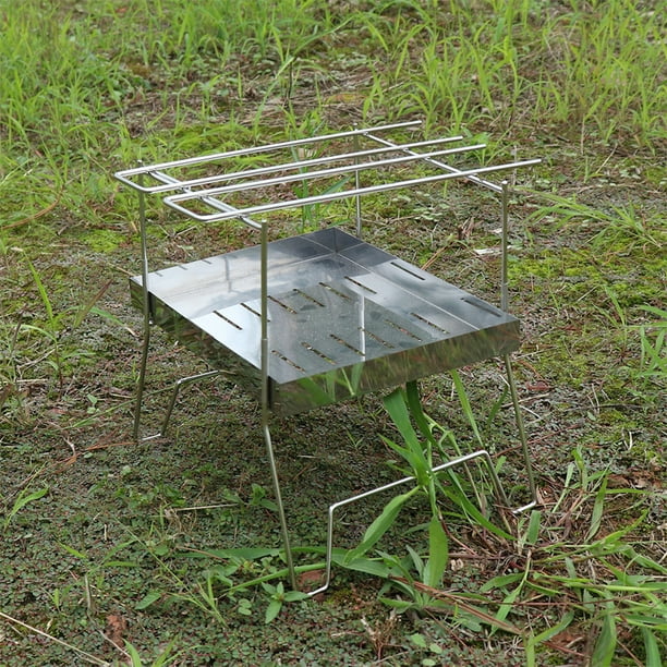 Stainless Steel BBQ Grill Rack Foldable Supplies Campers Campfire ...