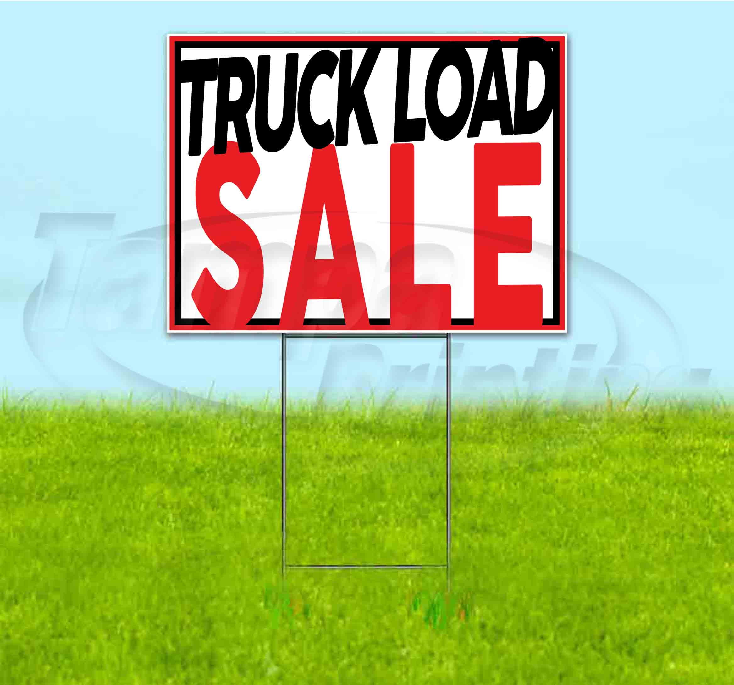 Truck Load Sale (18" x 24") Yard Sign, Includes Metal Step Stake ...