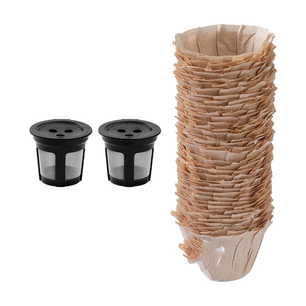 Coffee Filters with Lid Single Cup Liners with Filter Papers Stainless ...