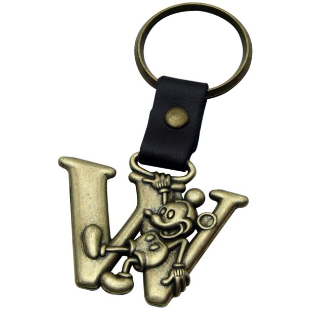 Monogram - Mickey Mouse Letter W Brass Key Chain - Walmart.com ...