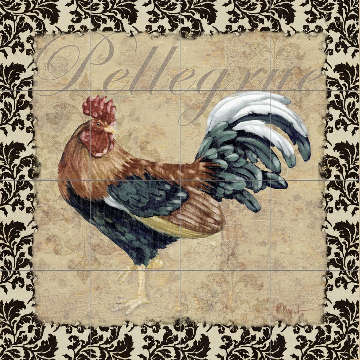 Tile Mural Kitchen Backsplash - PB-Bergerac Rooster X - by Paul Brent ...