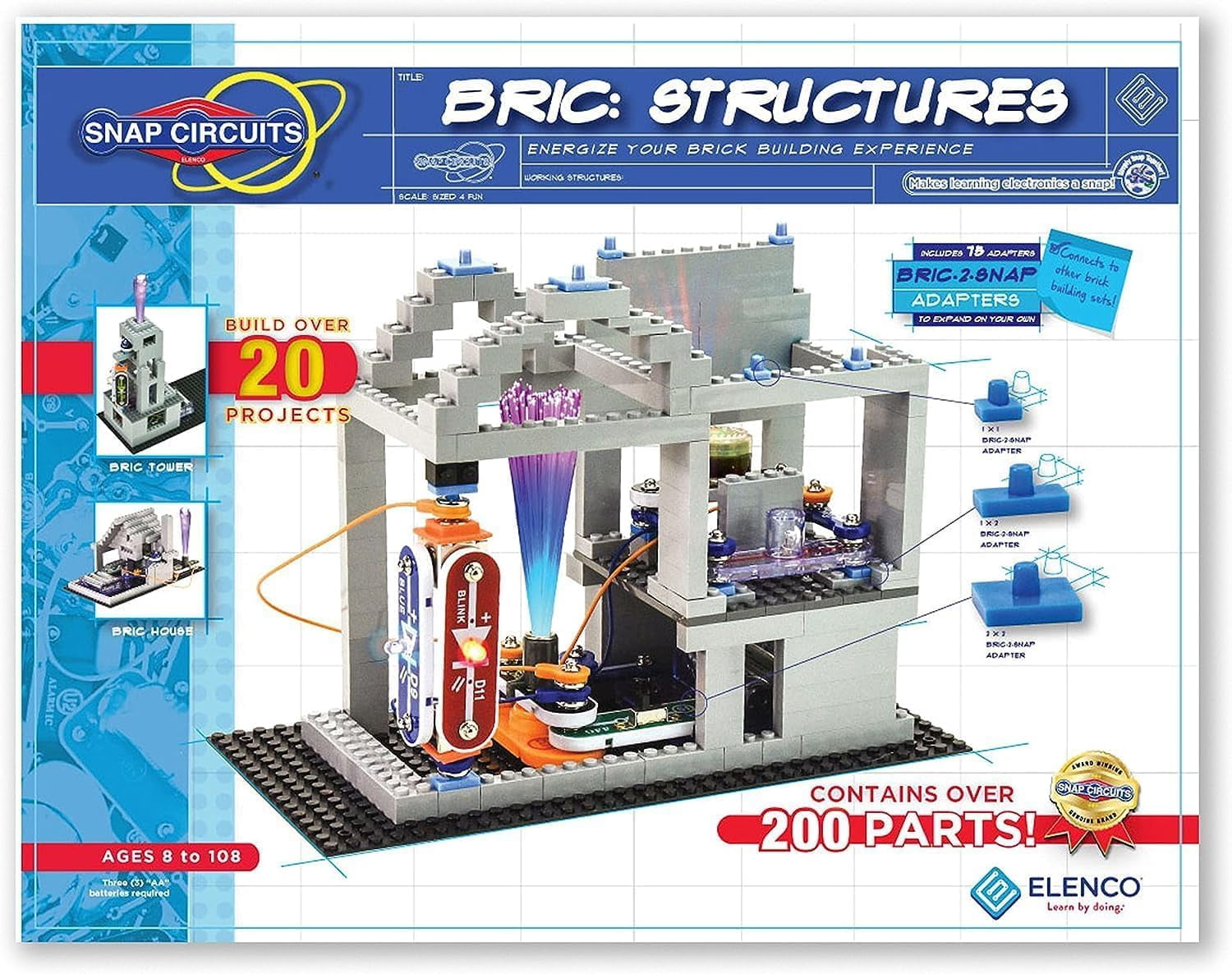 Kit de exploración Snap Circuits BRIC: Estructuras con 20 piezas ...