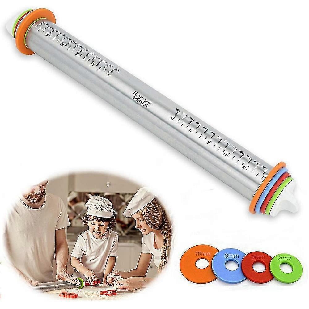 17-inch Adjustable Stainless Steel Rolling Pin To Adjust The Thickness ...
