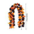 Black Halloween Fall Garland, Artificial Autumn Black Leaves Garlands ...