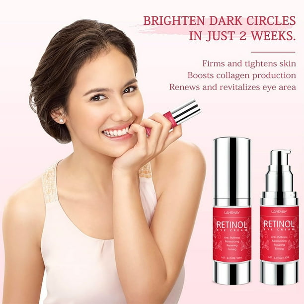 Fiudx Ofertas relámpago del día Crema hidratante para ojos con retinol, 30g, reduce las patas de ...