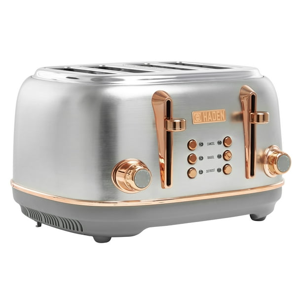 Haden Heritage 4-Slice Wide Slot Toaster, Steel / Copper - 75104 ...