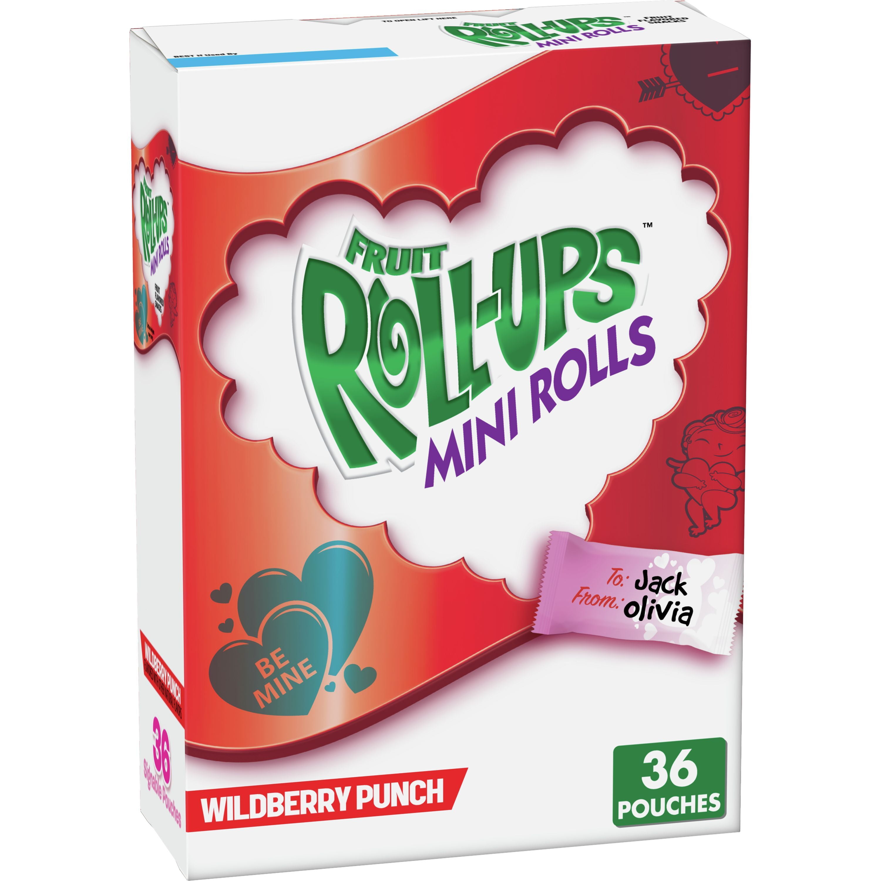Fruit Roll-Ups, Mini Valentine Fruit Snacks, Wild Berry Punch, 36 ct ...