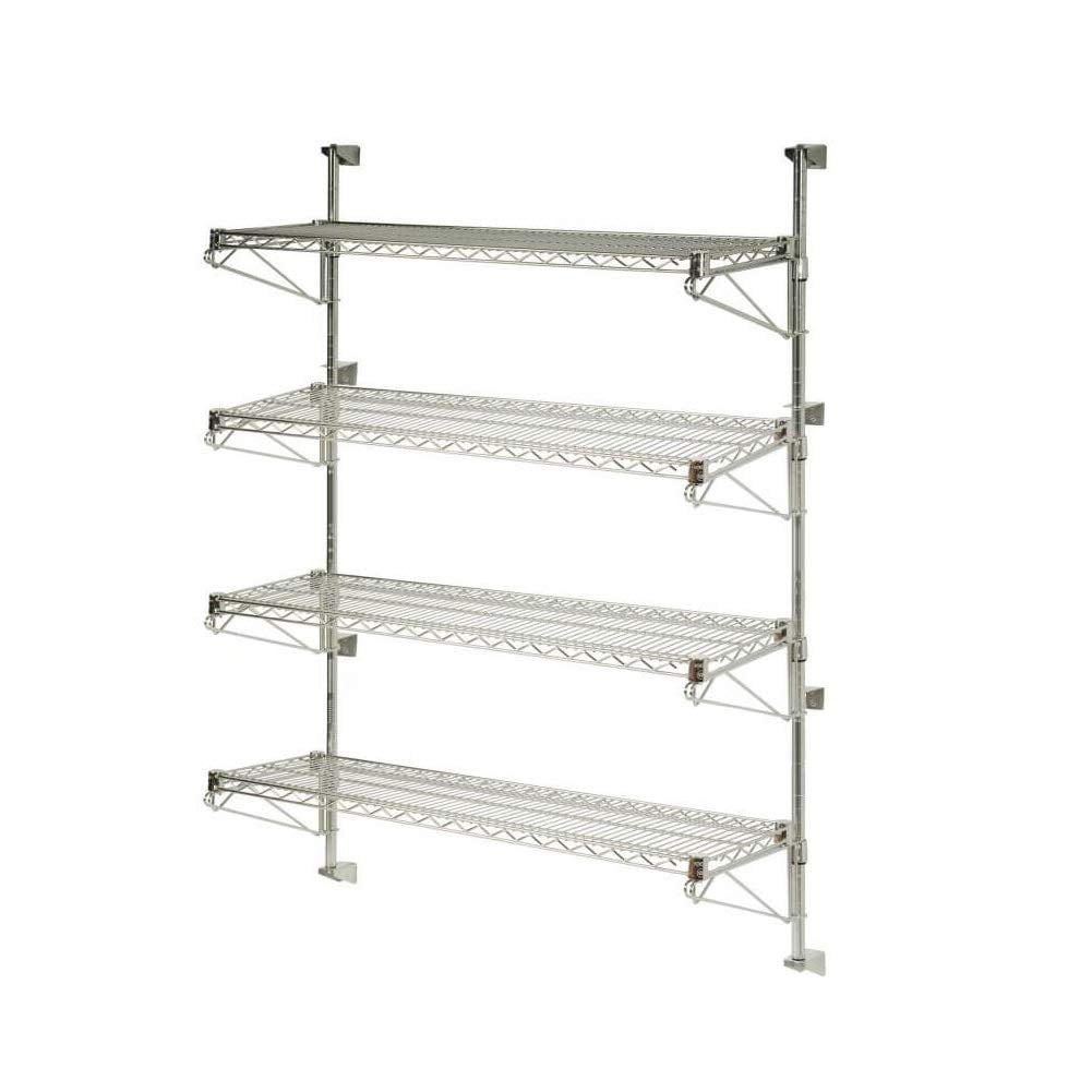 24" Deep x 54" Wide x 54" High 4 Tier Adjustable Wall Mount Shelving ...