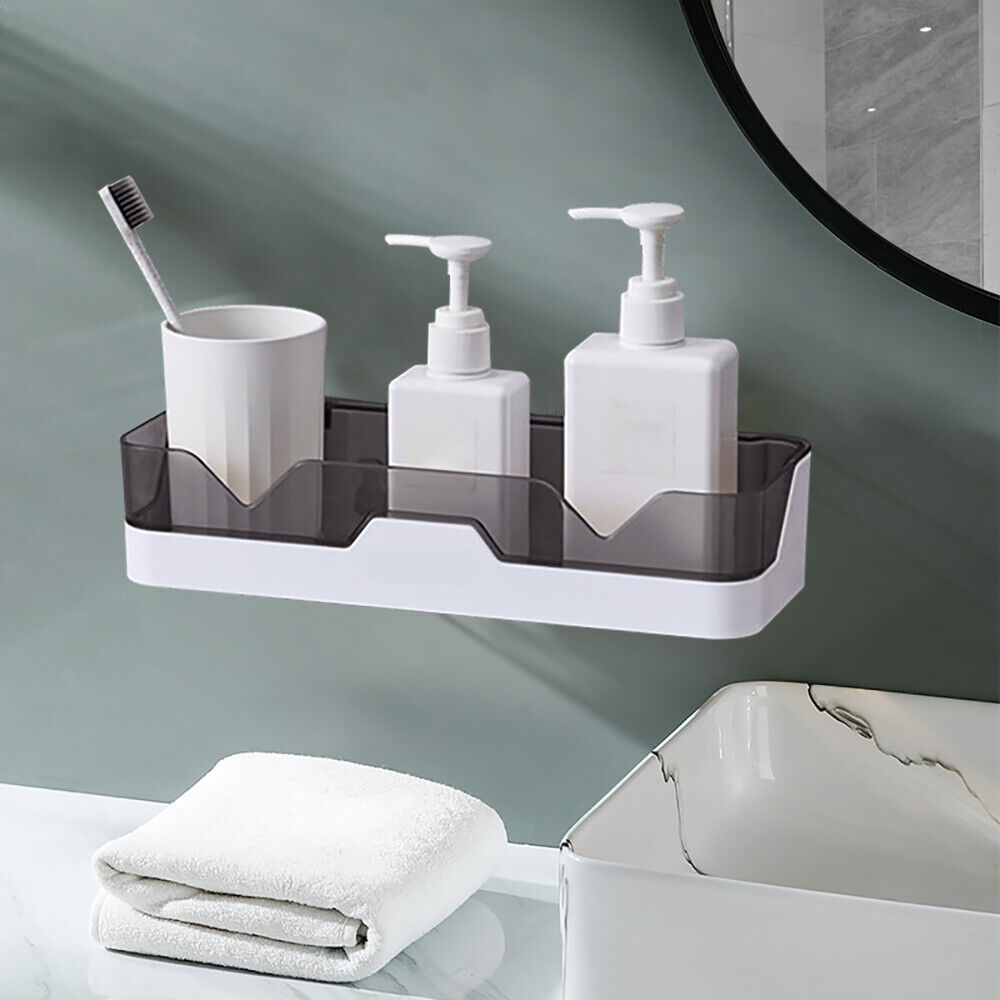 Bathroom Organizer Adhesive Rack Shelf Storage Wall Shelf Shampoo ...