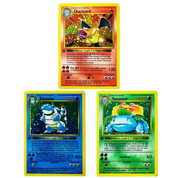 Cartas de colección de Pokémon, juego de Charizard Blastoise, PTCG, 1ª ...