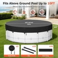 ZHZFKQ 10 Ft Round Pool Cover for Metal Frame Above Ground Pools ...