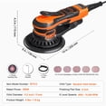350W Brushless Orbital Sander, with 10PCS Sandpapers, Efficient Sanding ...