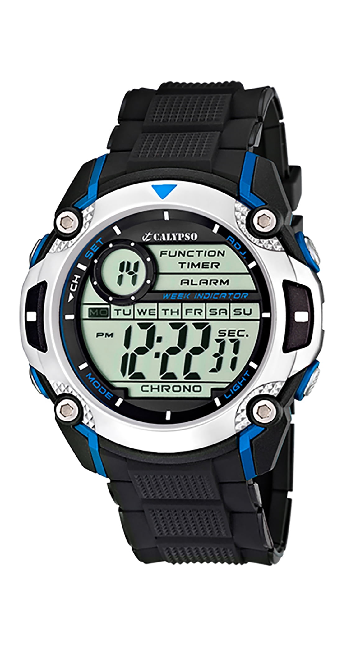 Calypso K5577 - 47mm Mens Digital Sports Watch, Quartz, Silicone Strap ...
