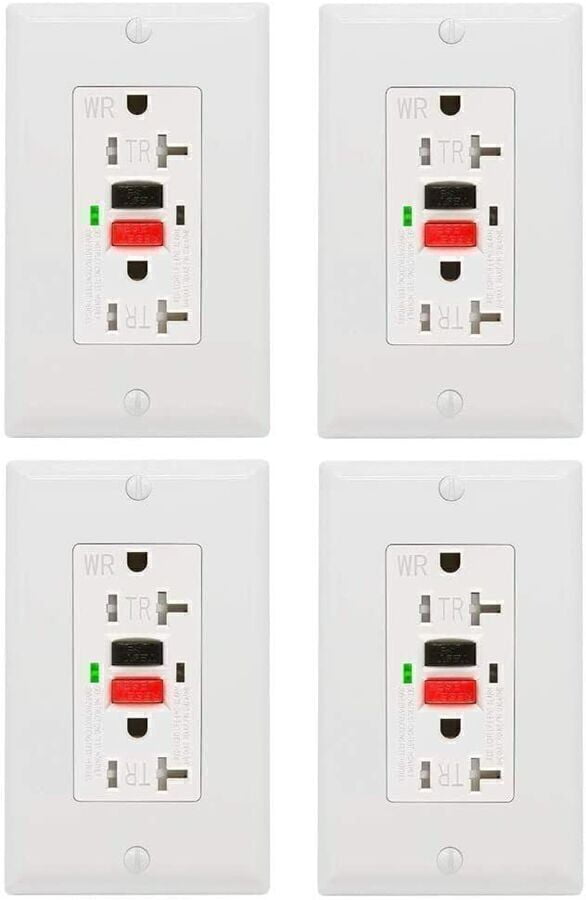 GFCI Outlet Receptacle, Tamper Resistant, ETL Listed, GFI TR WR GFCI, 4 ...